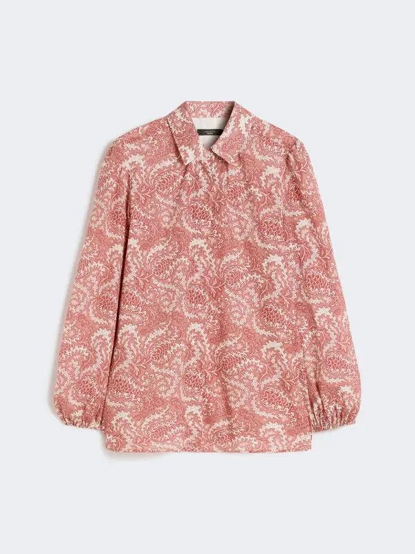 Max Mara Printed Cotton Voile Shirt - Cherry
