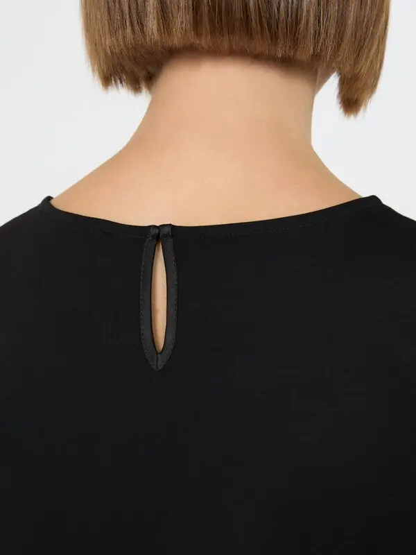 Max Mara Satin And Jersey T-shirt - Black