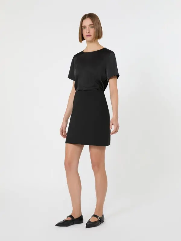 Max Mara Satin And Jersey T-shirt - Black