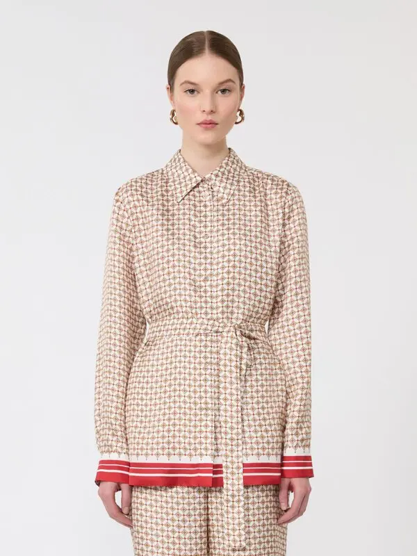 Max Mara Printed Silk Twill Shirt