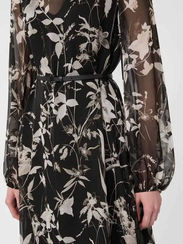 Max Mara Printed Chiffon Maxi Dress