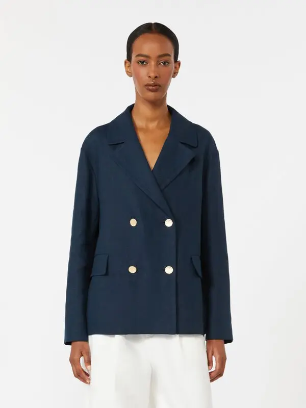 Max Mara Double-breasted Linen Jacket