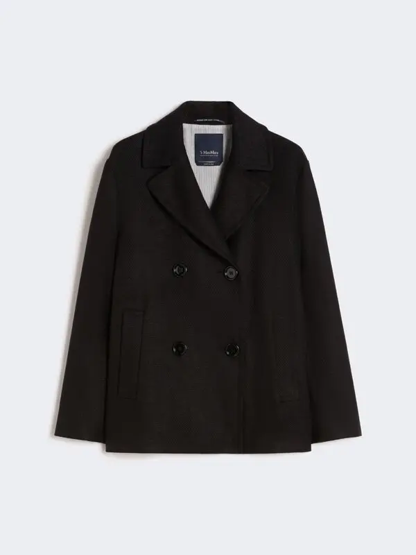 Max Mara Cotton And Linen Basketweave Pea Coat