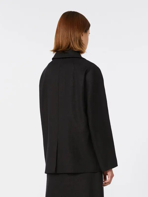 Max Mara Cotton And Linen Basketweave Pea Coat