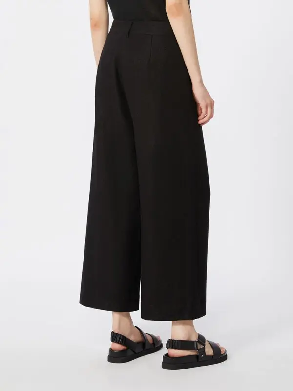 Max Mara Stretch Cotton And Linen Trousers - Black