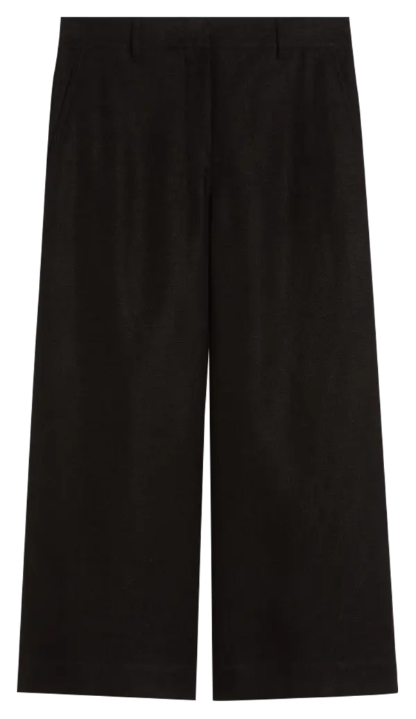 Max Mara Stretch Cotton And Linen Trousers - Black