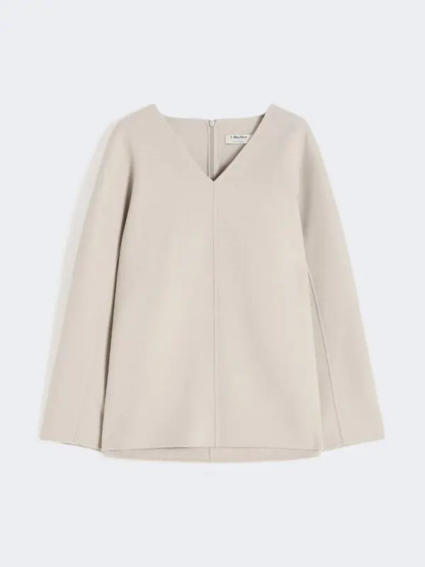 Max Mara Wool Broadcloth Blouse - Beige