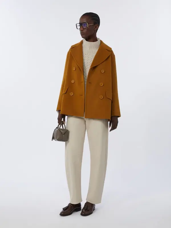 Max Mara Cable-knit Wool And Cashmere Polo-neck Sweater - White