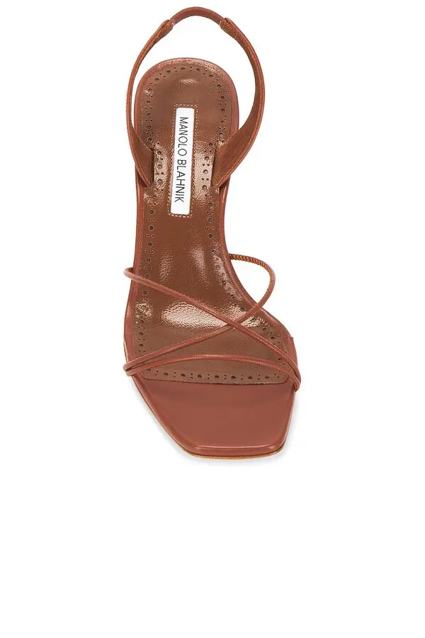 Manolo Blahnik Ninfea 70 Sandal - Medium Brown