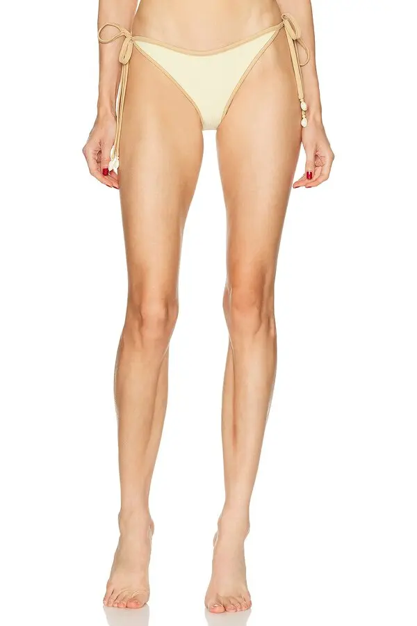 Johanna Ortiz Spiritual Retreat Bikini Bottom - Ecru & Nude