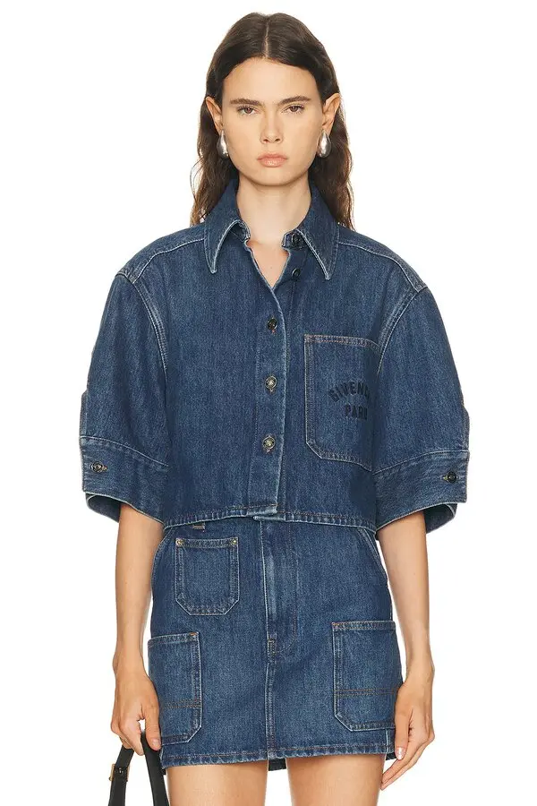 Givenchy Cocoon Short Sleeve Shirt - Medium Blue