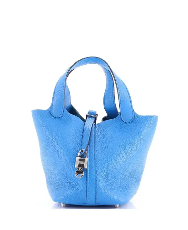 Hermès Pm Picotin Lock Bag Clemence - Blue