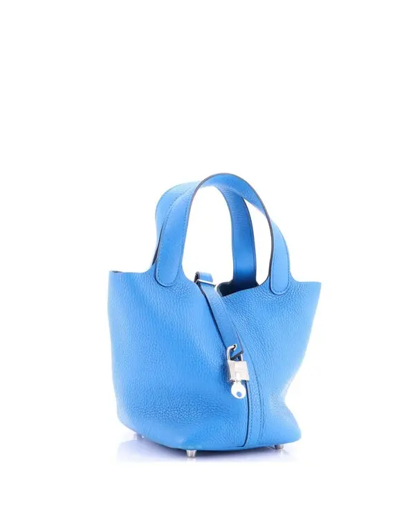 Hermès Pm Picotin Lock Bag Clemence - Blue