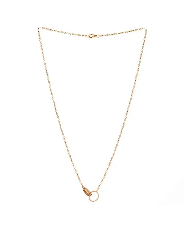 CARTIER Love Interlocking Necklace 18k Rose Gold, 17.25 - Pink