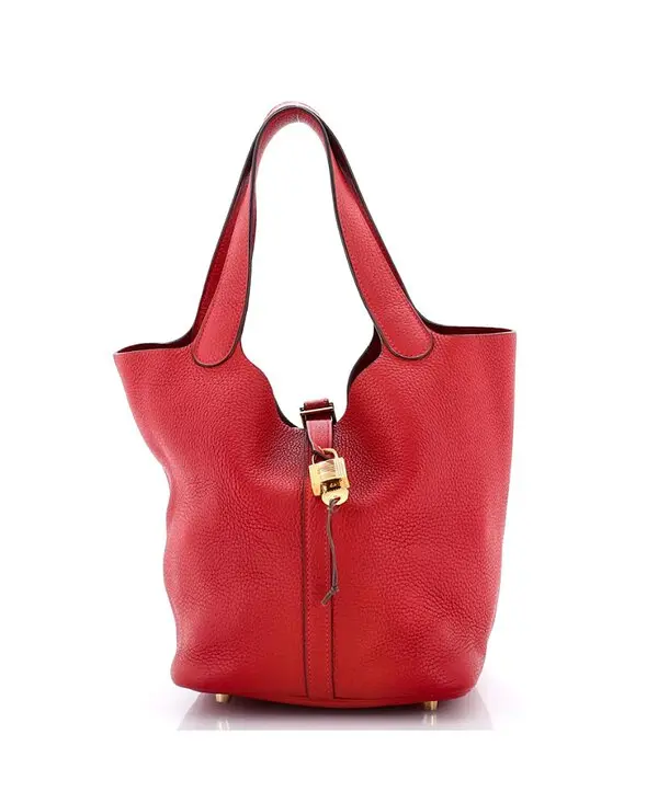 Hermès Mm Picotin Lock Bag Clemence - Red