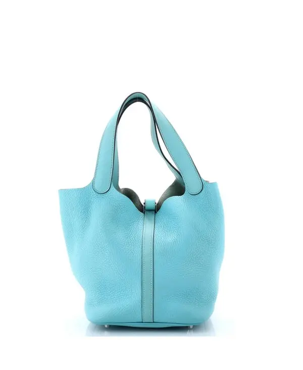 Hermès Mm Picotin Lock Bag Clemence - Blue