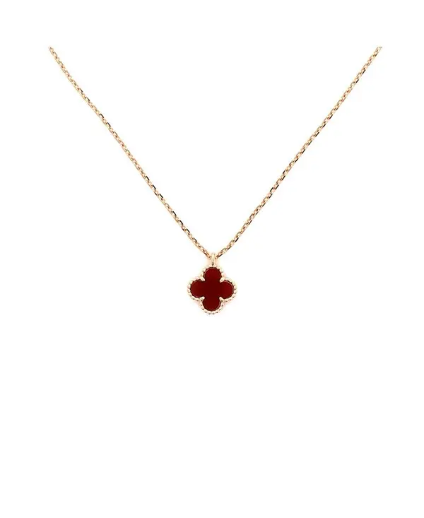 VAN CLEEF & ARPELS Sweet Alhambra Pendant Necklace Rose Gold And Carnelian - Pink