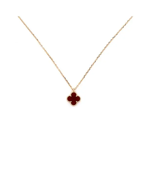VAN CLEEF & ARPELS Sweet Alhambra Pendant Necklace With Carnelian - Pink
