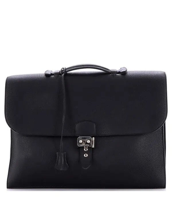 Hermès 41 Sac A Depeches Briefcase Togo - Black