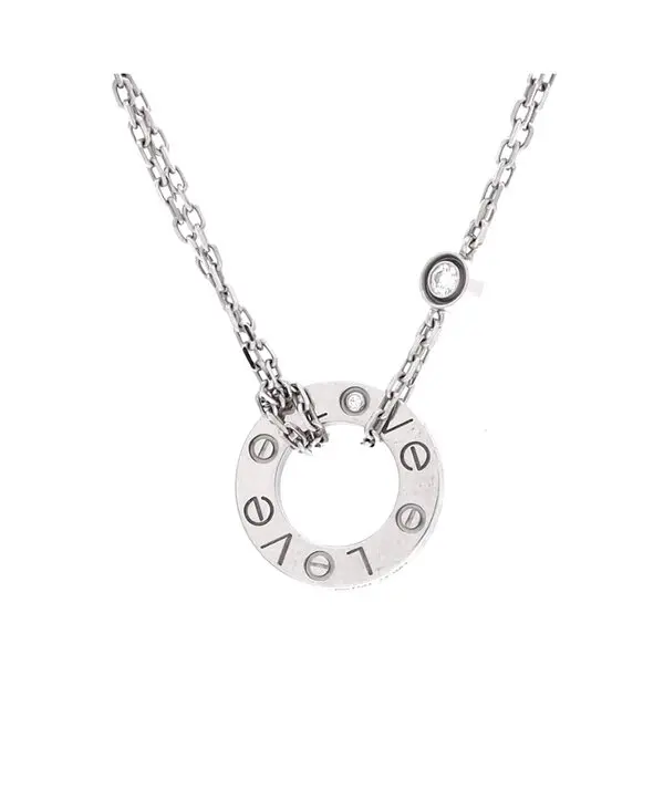 CARTIER Love Pendant Necklace 18k Gold With Diamonds - White