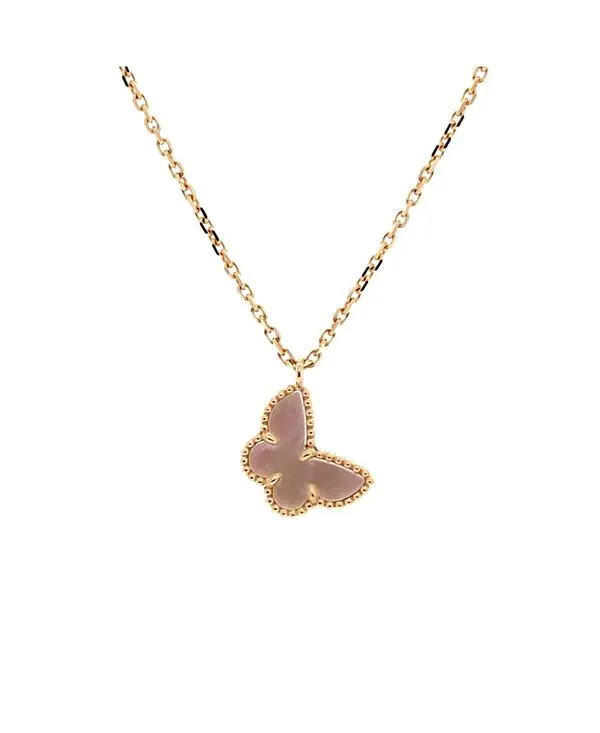 VAN CLEEF & ARPELS Sweet Alhambra Butterfly Pendant Necklace - Gold