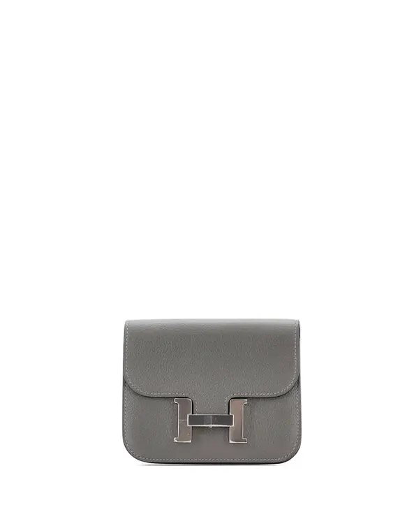HERMES Constance Slim Wallet Evercolor - Gray