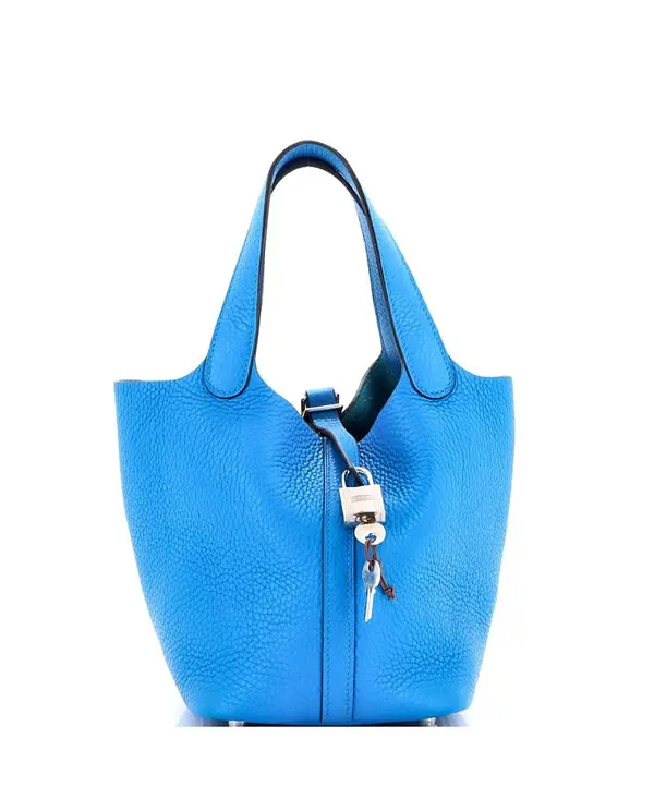 Hermès Pm Picotin Lock Bag Clemence - Blue