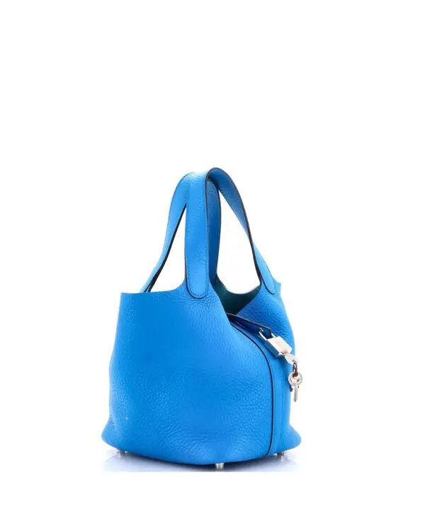 Hermès Pm Picotin Lock Bag Clemence - Blue