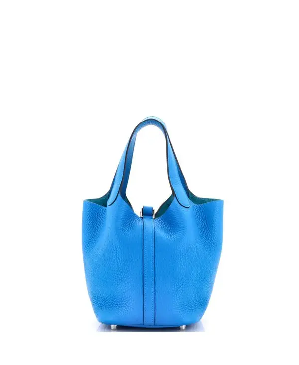 Hermès Pm Picotin Lock Bag Clemence - Blue