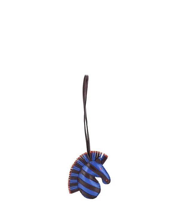 HERMES Geegee Savannah Bag Charm - Blue/ Blue/ Red