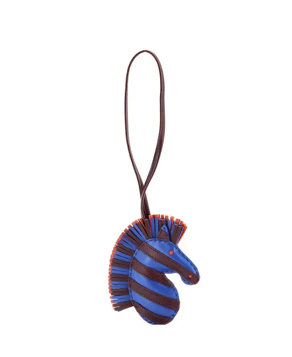 HERMES Geegee Savannah Bag Charm - Blue/ Blue/ Orange/ Red