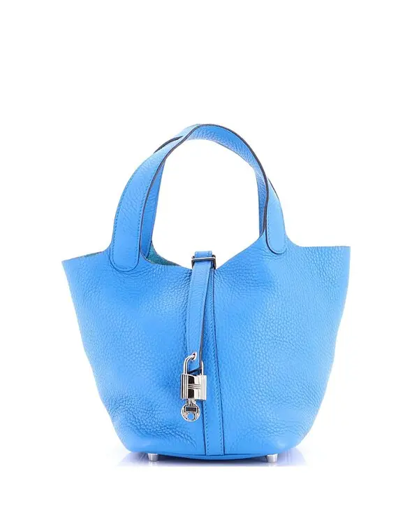 Hermès Pm Picotin Lock Bag Clemence - Blue