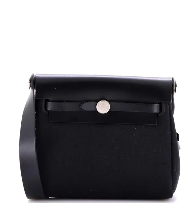 Hermès Herbag Zip 20 Toile And Leather - Black
