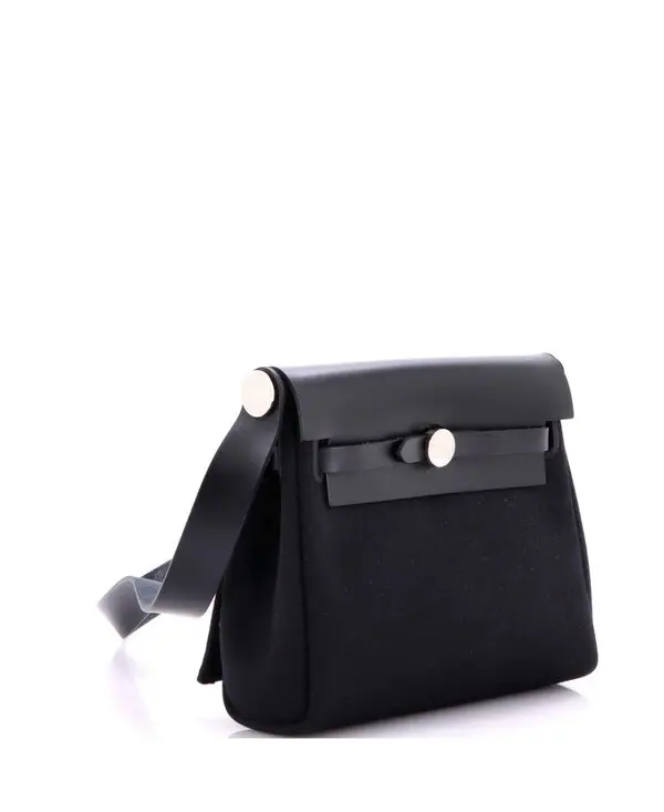 Hermès Herbag Zip 20 Toile And Leather - Black