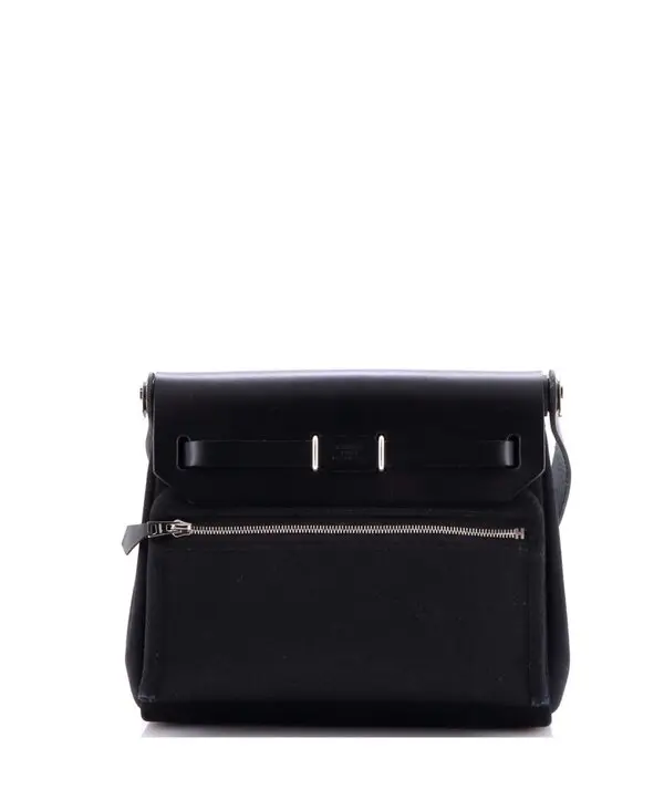 Hermès Herbag Zip 20 Toile And Leather - Black