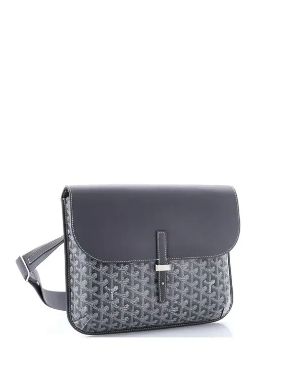 Goyard Coursier Messenger Bag Coated Canvas And Leather - Gray