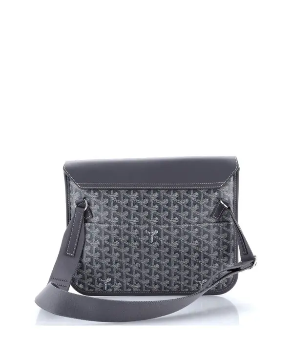 Goyard Coursier Messenger Bag Coated Canvas And Leather - Gray