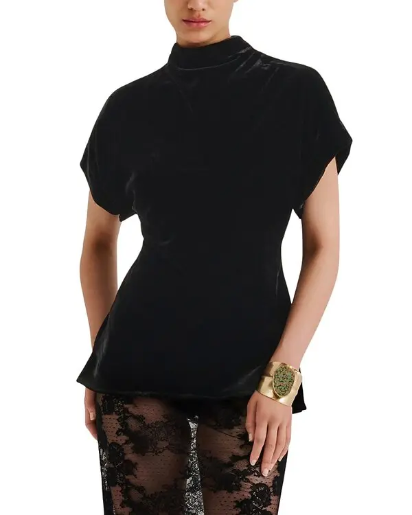 MALINA Otilia Draped Velvet Top