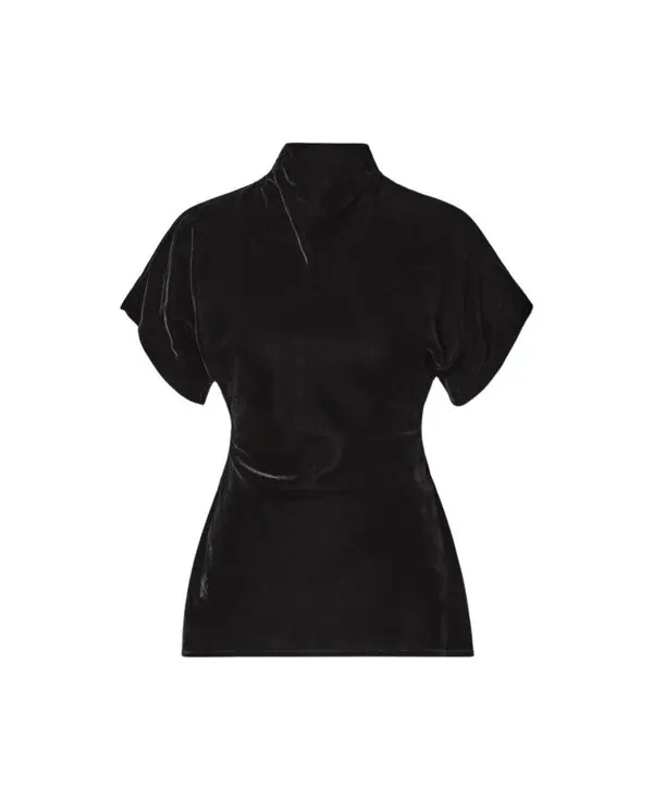 MALINA Otilia Draped Velvet Top