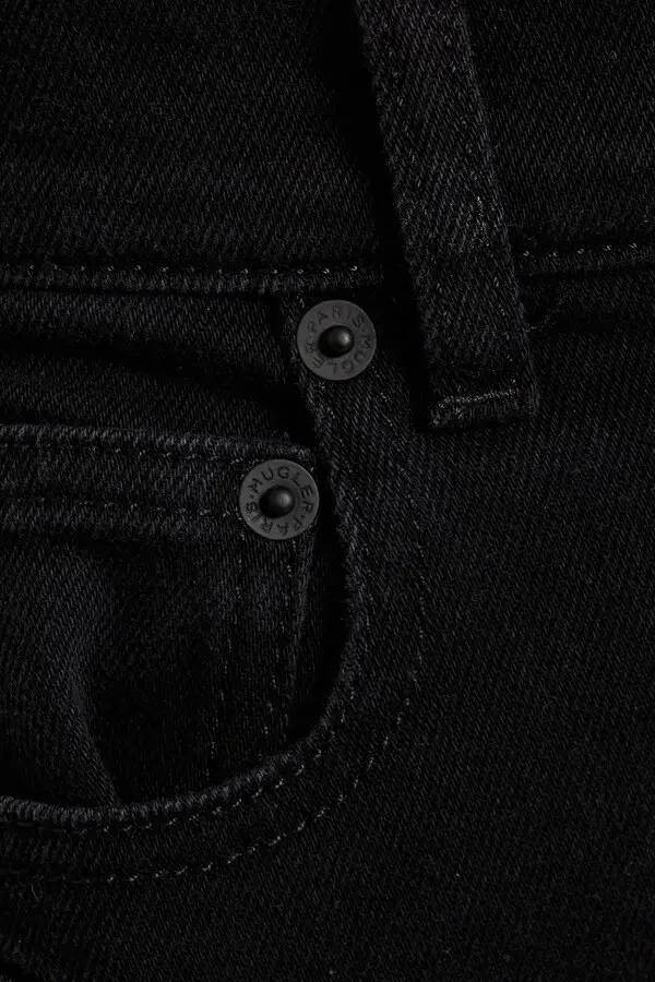MUGLER Scuba-paneled High-rise Skinny Jeans