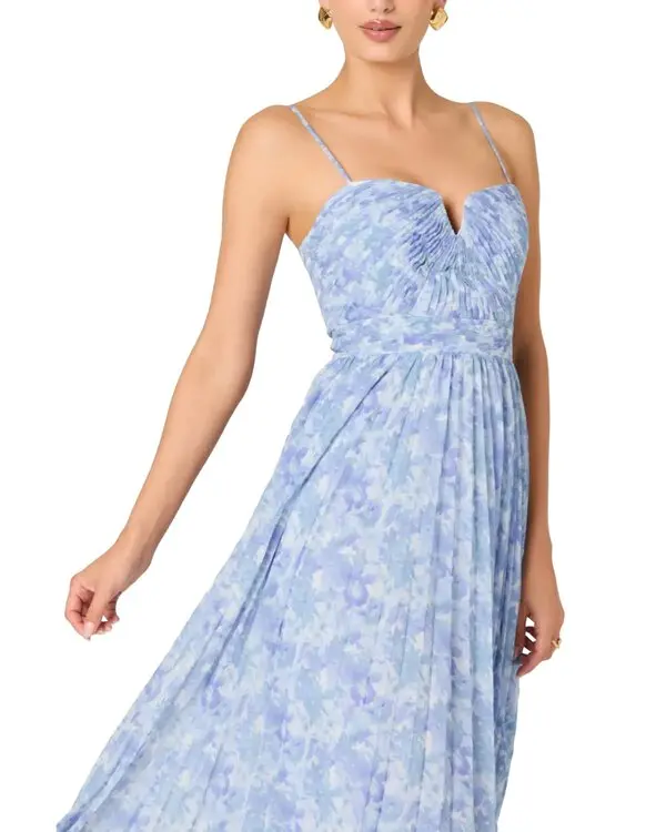 Astr The Label Floral Bayley Dress - Blue Floral - 20% Off | Editorialist