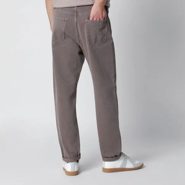Brunello Cucinelli Vintage-effect Jeans With Turn-up Hem - Beige