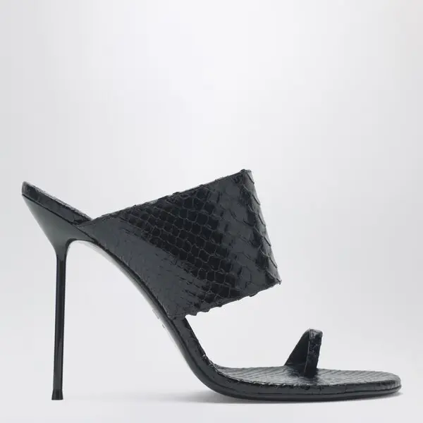 Paris Texas Lidia Python-effect Leather Thong Mule