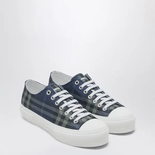 Burberry Check Cotton Sneakers - Blue