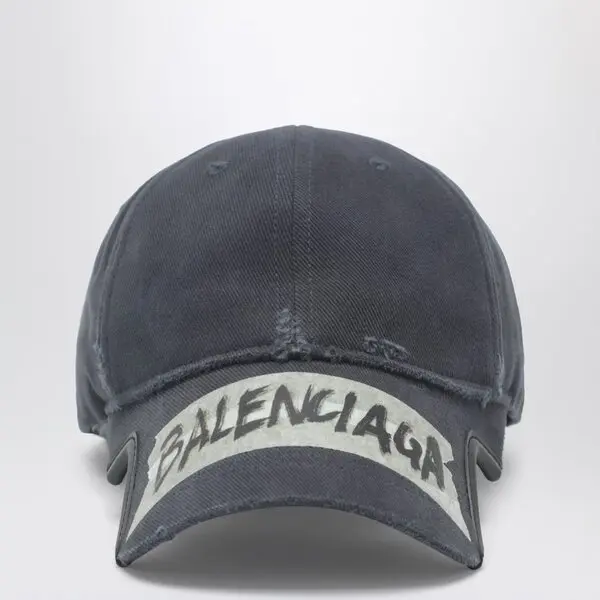 Balenciaga Washed-effect Masking Tape Cap - Black