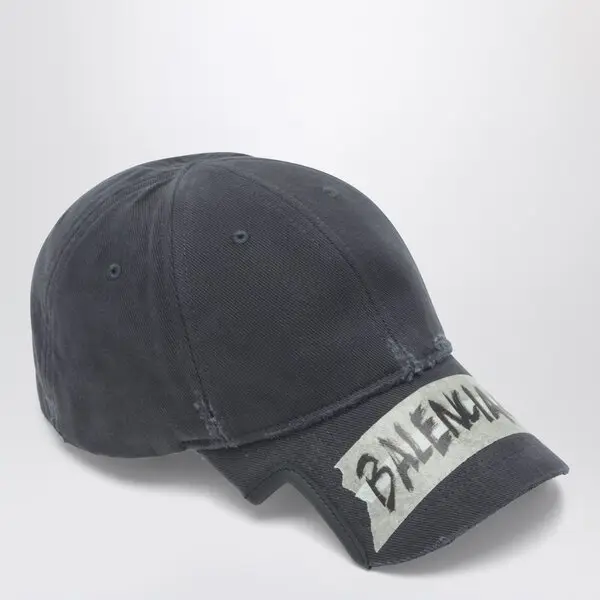 Balenciaga Washed-effect Masking Tape Cap