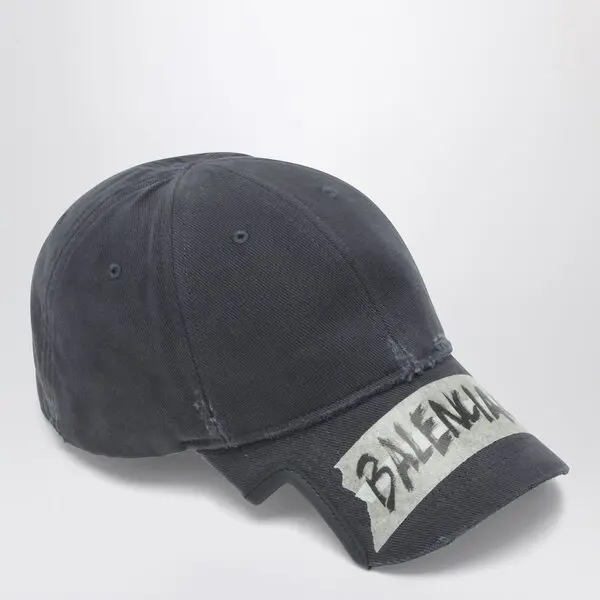 Balenciaga Washed-effect Cap With Masking Tape Motif
