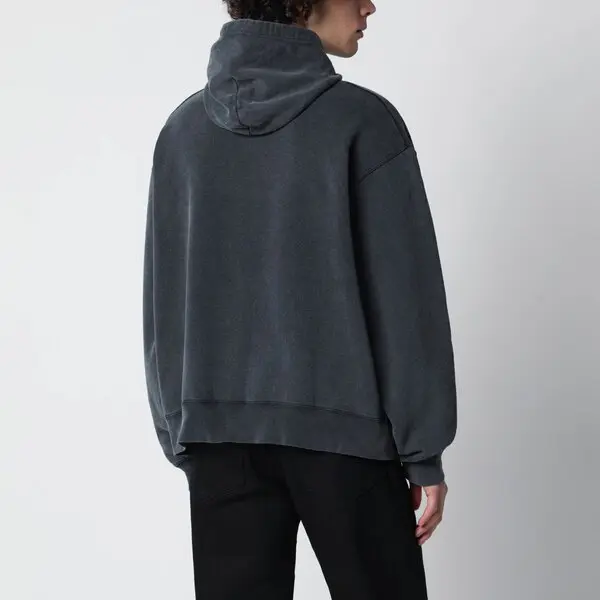 Balenciaga Faded Crayon Loop Oversize Hoodie - Black