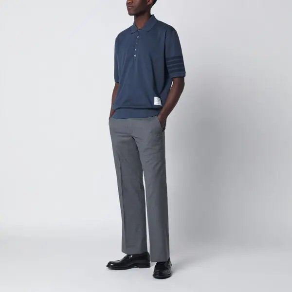 Thom Browne Navy Cotton Polo Shirt