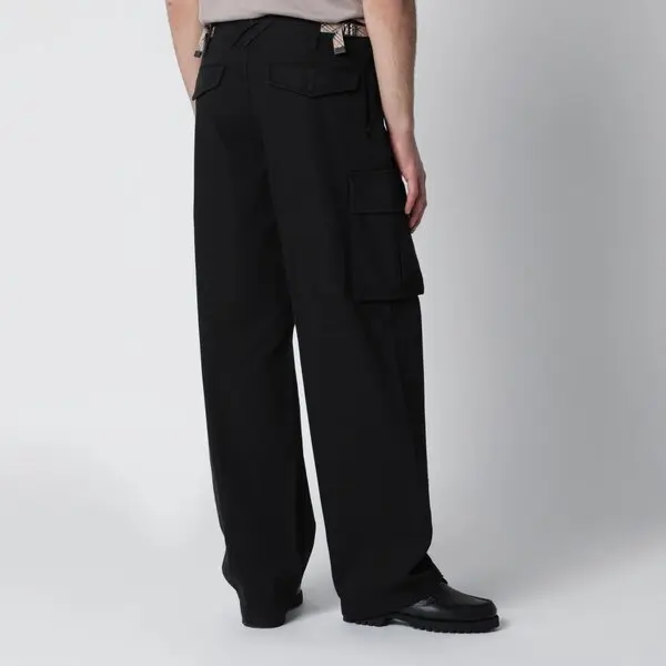 Burberry Cotton Cargo Trousers - Black